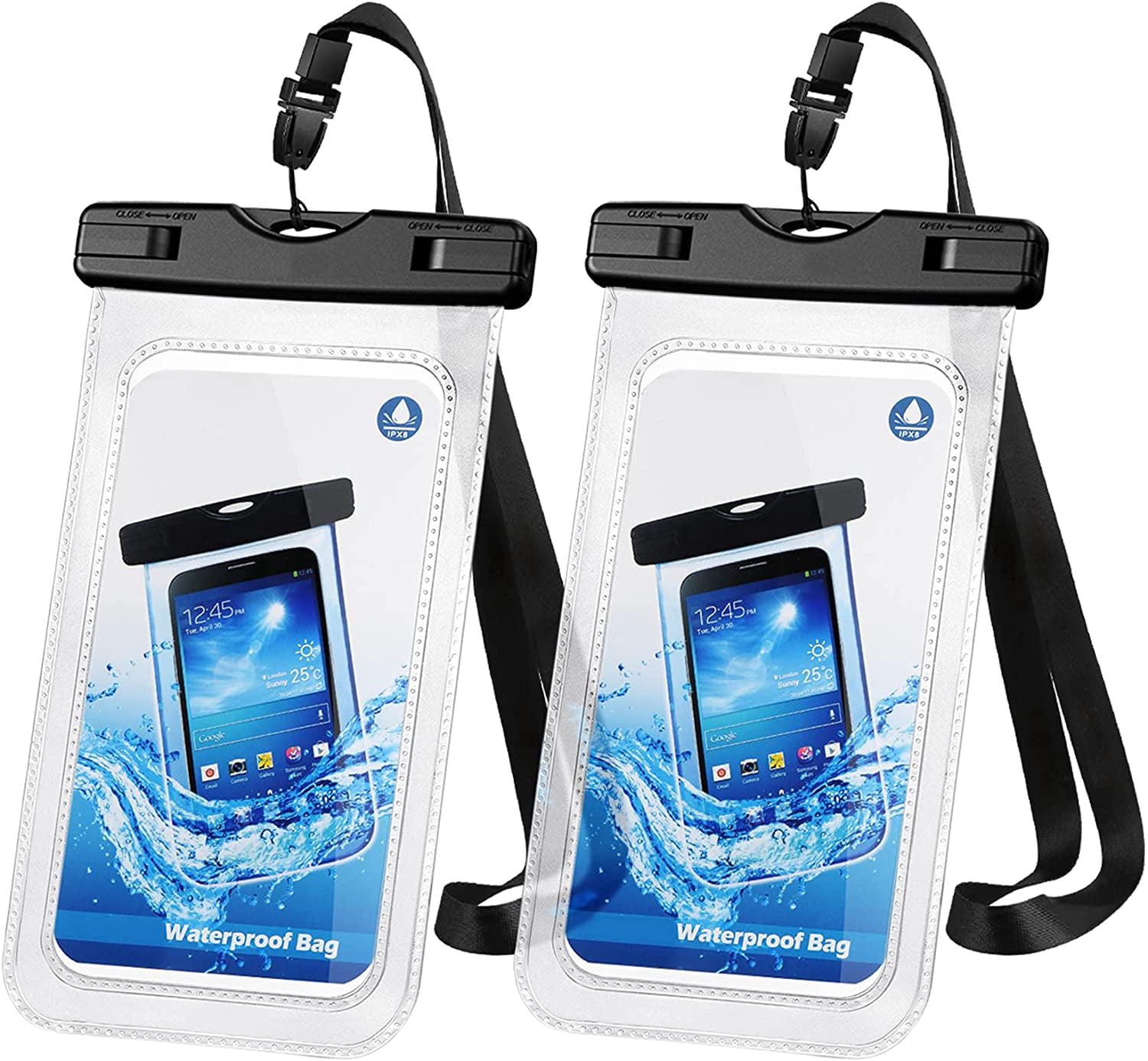 Universal Waterproof Phone Pouch Bag - Waterproof Case Compatible with ...