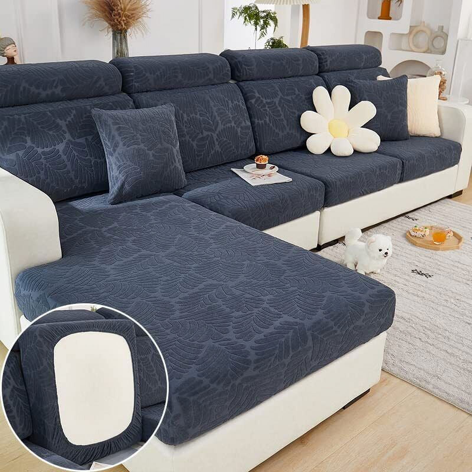 Universal Wear-Resistant L Shape Sofa Covers, Chaise Lounge Sofa ...