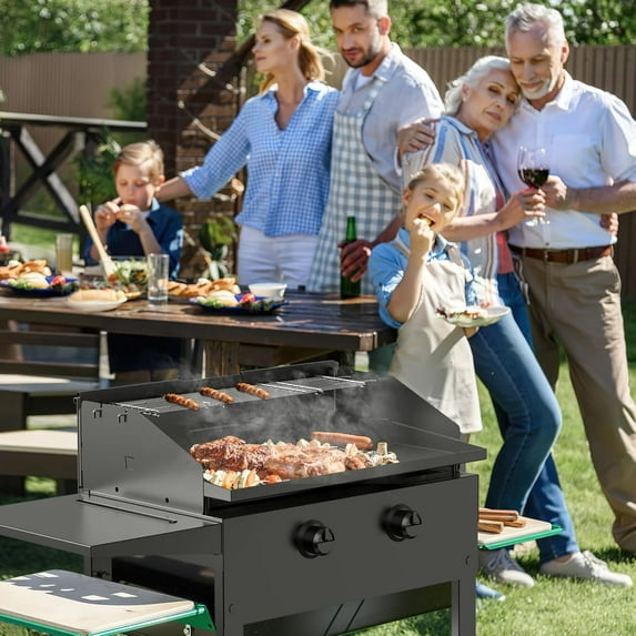 Universal Wind Guard and Warming Rack Set Fit for Griddle From 28" to ...