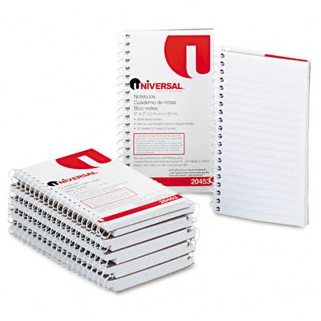 Universal Wirebound Memo Books Narrow Rule 5 x 3 White 12 50-Sheet Pads ...