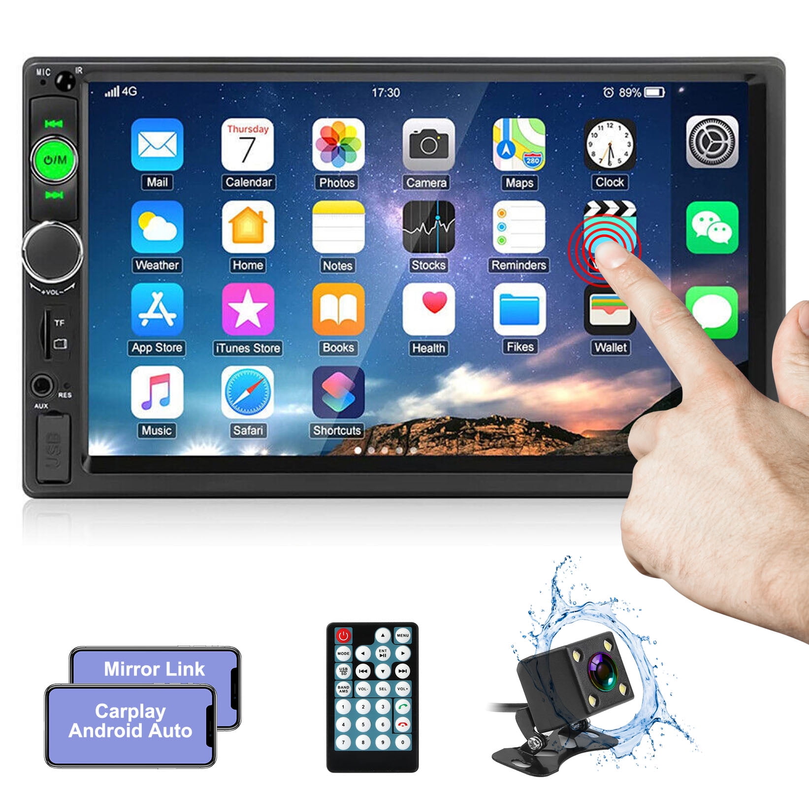 Universal Wireless Car MP5 Player, TeqHome 7 Inches 1080P Video Player ...