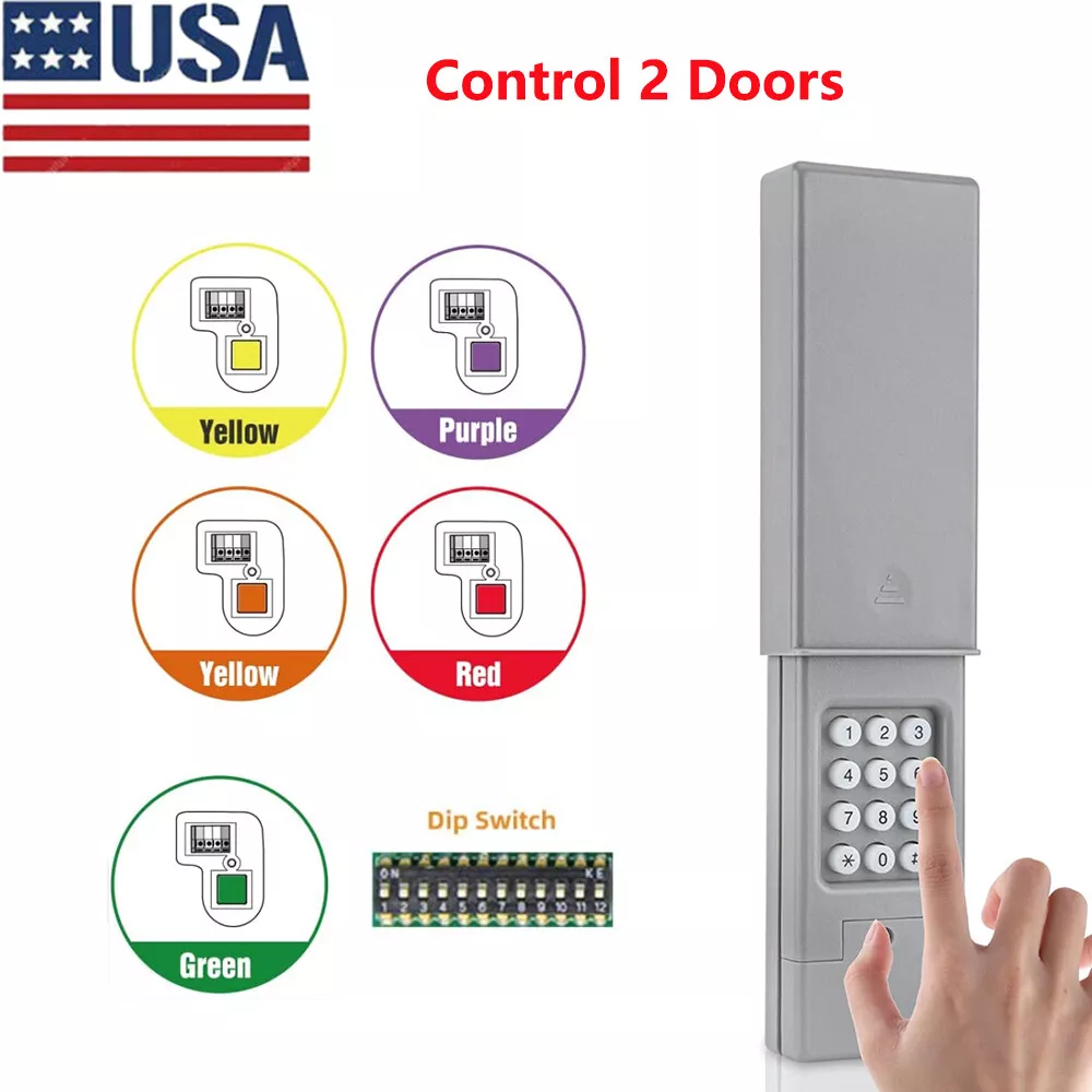 Universal Wireless Keypad Opener For Liftmaster Garage Door Remote Dip ...