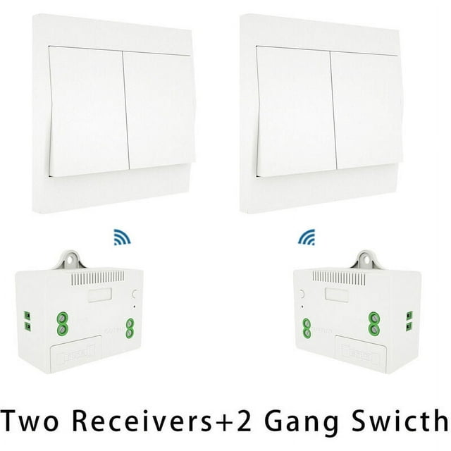 Universal Wireless Light Switch & Receiver Set, 110-230V, Self-Powered ...