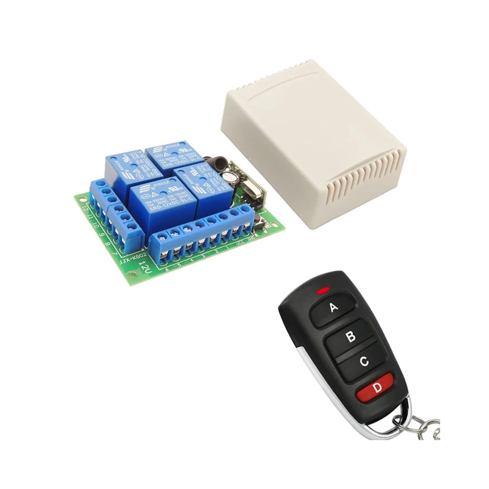 Universal Wireless Remote Control Switch DC 12V 4CH relay Receiver ...