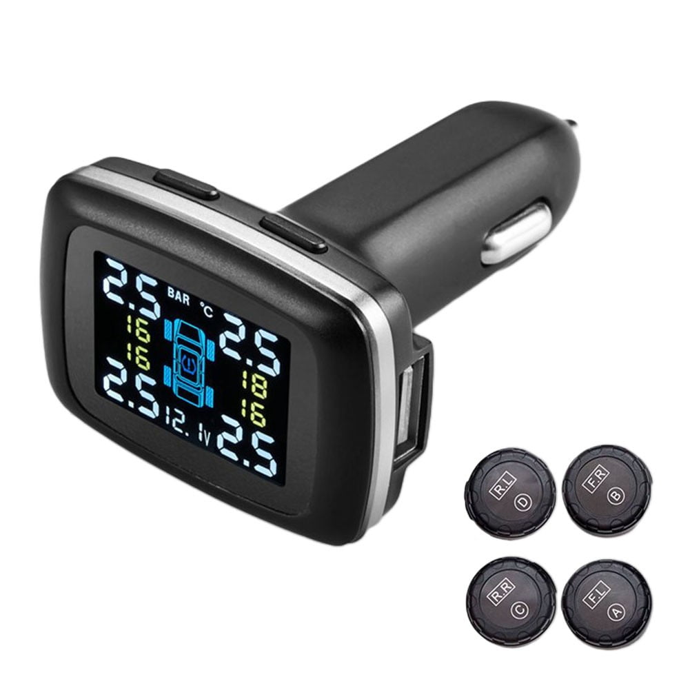 Universal Wireless TPMS Tire Pressure Monitoring System + 4 Sensor Kit ...