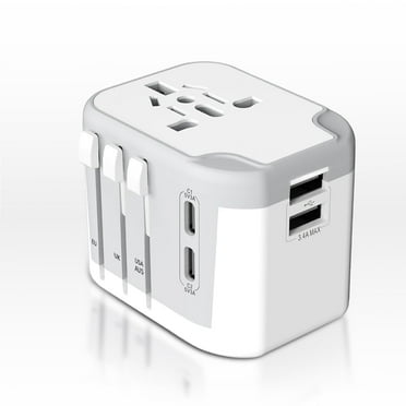 Travel Adapter, Universal All-in-one Worldwide International Travel Plug Converter-USA EU AUS/NZ ...