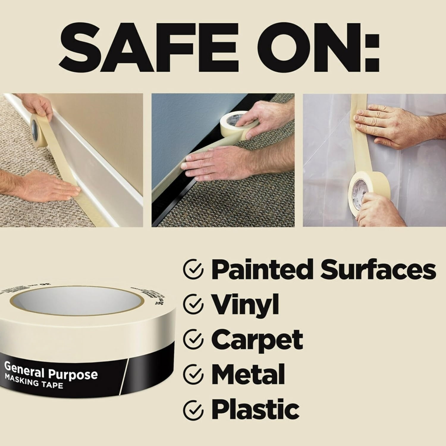 Universal masking tape, easy to remove without leaving any sticky ...