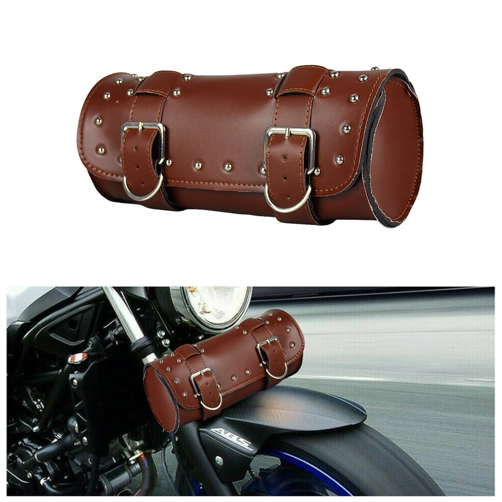 Universal motorcycle front fork tool bag handlebar saddlebag roll ...