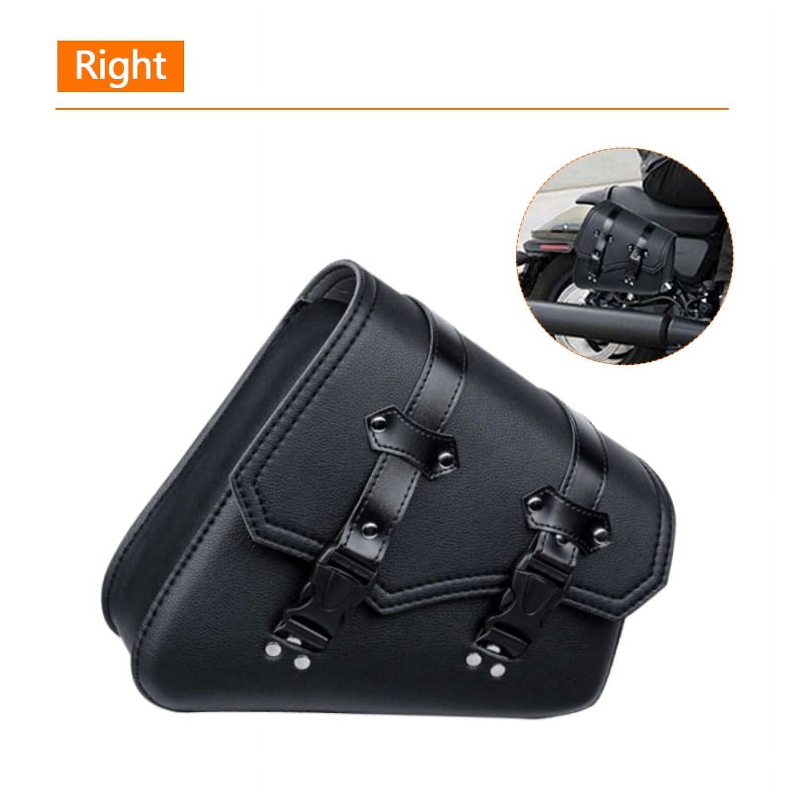 Universal pu leather motorcycle saddlebags side tool bag luggage saddle ...