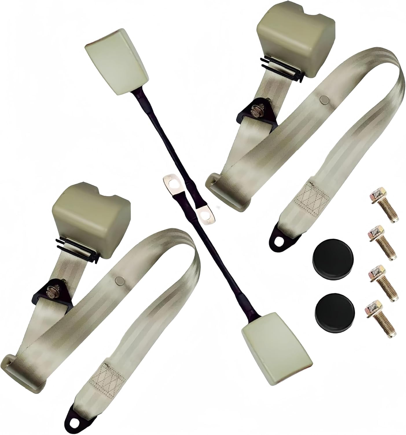 Universal replacement set of two safety straps with three adjustable ...