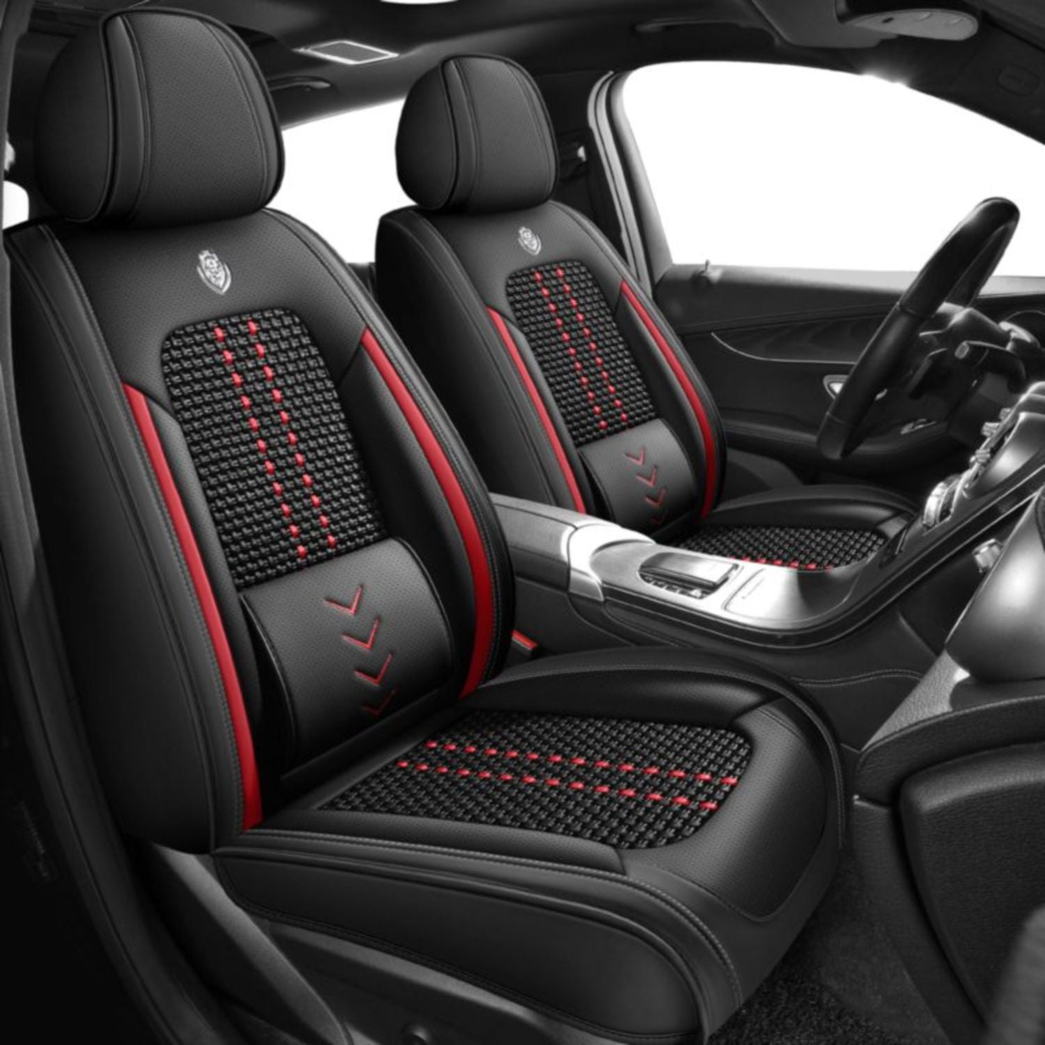Universal seat covers for 5-seat family sedans, featuring compression ...