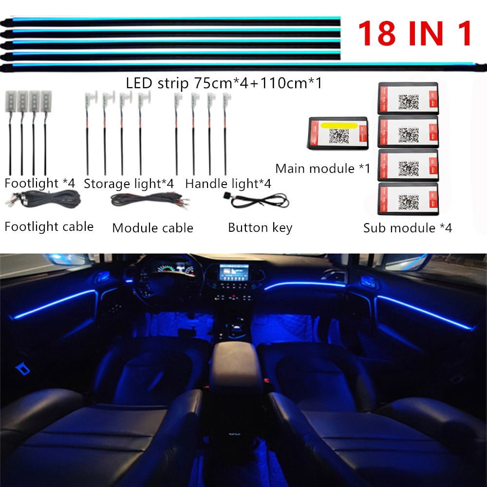 Universal symphony car ambient lights 64 rgb car interior acrylic light ...