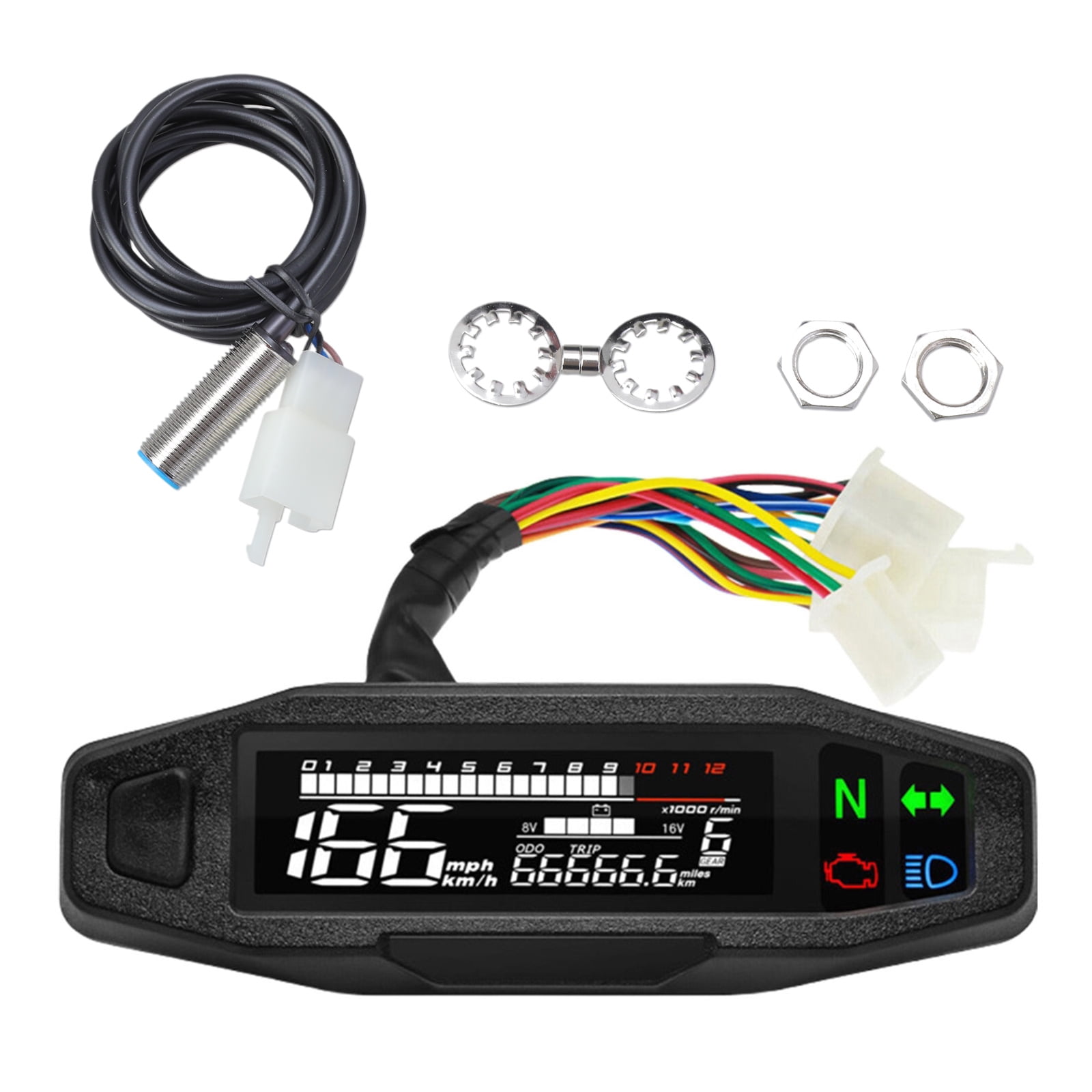 Universally Motorcycle Digital Speedometer LCD Display Carburetor ...