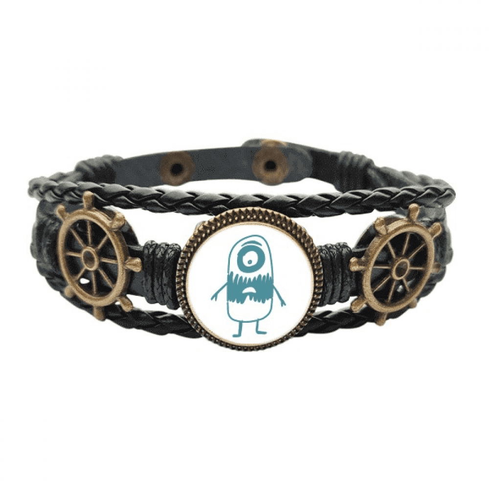 Universe Alien Monster Alien Creature Leather Braided Ocean Bracelet ...