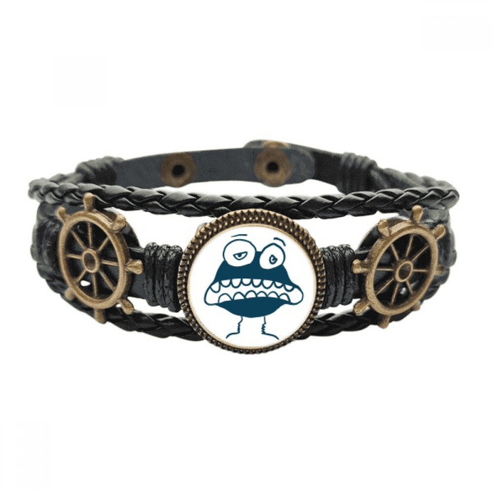 Universe Alien Monster Alien Creature Leather Braided Ocean Bracelet ...