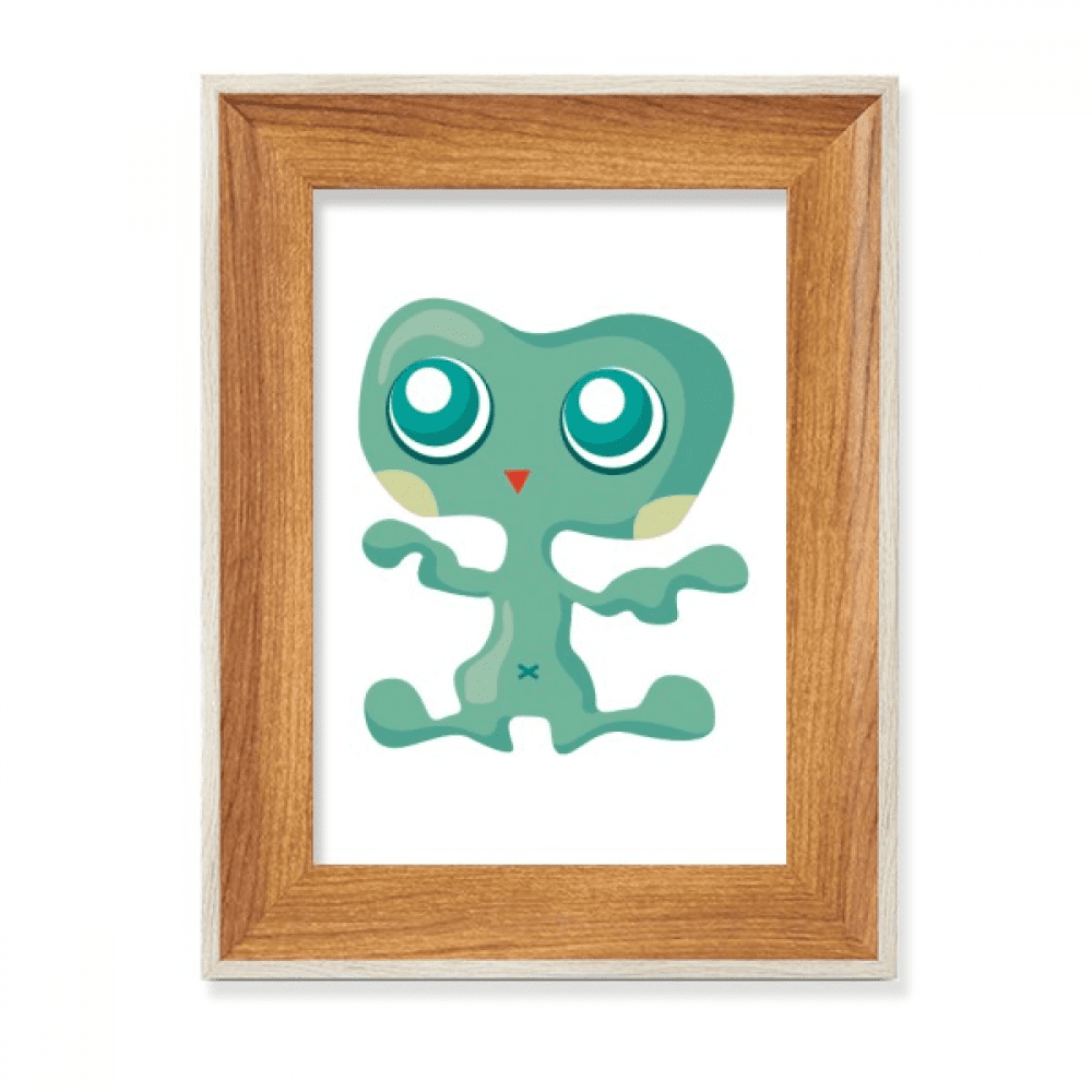 Universe Alien Monster Green Alien Desktop Wooden Photo Frame Display ...