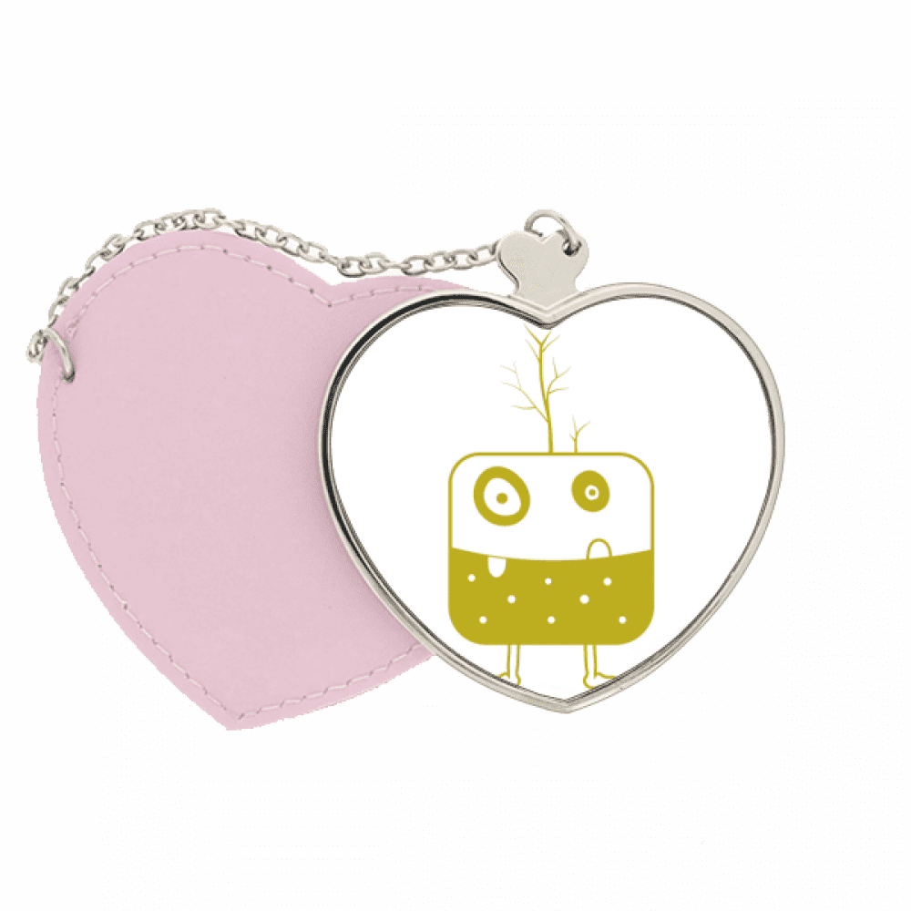 Universe Alien Monster Green Creature Mirror Travel Purse Makeup Heart ...