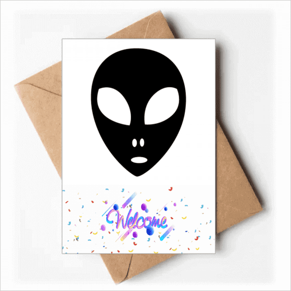 Universe Alien Monster Head Portrait Welcome Back Greeting Cards ...