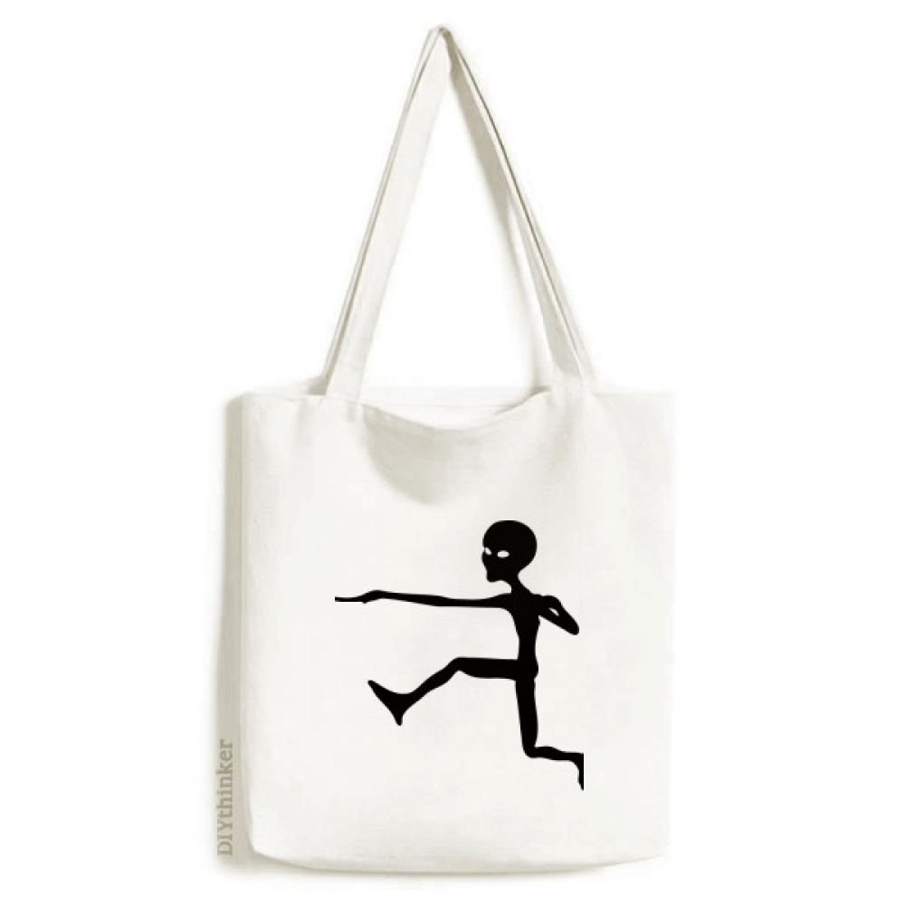 Universe Alien Monster Jumping Alien Tote Canvas Bag Shopping Satchel ...