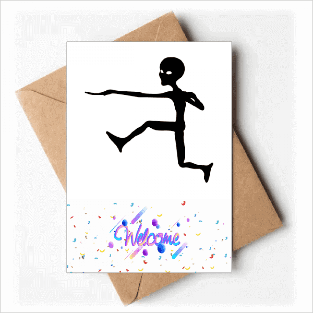 Universe Alien Monster Jumping Alien Welcome Back Greeting Cards ...