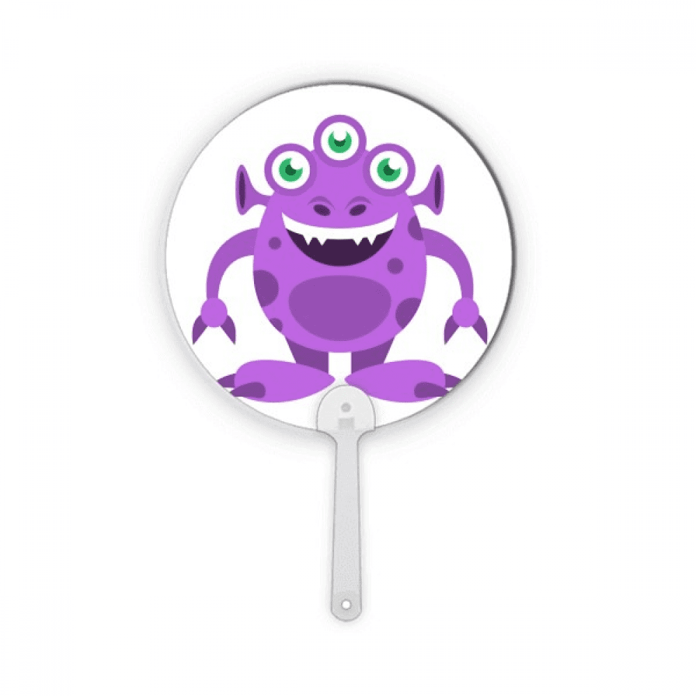 Universe Alien Monster Purple Alien Plastic Round Handheld Fan ...