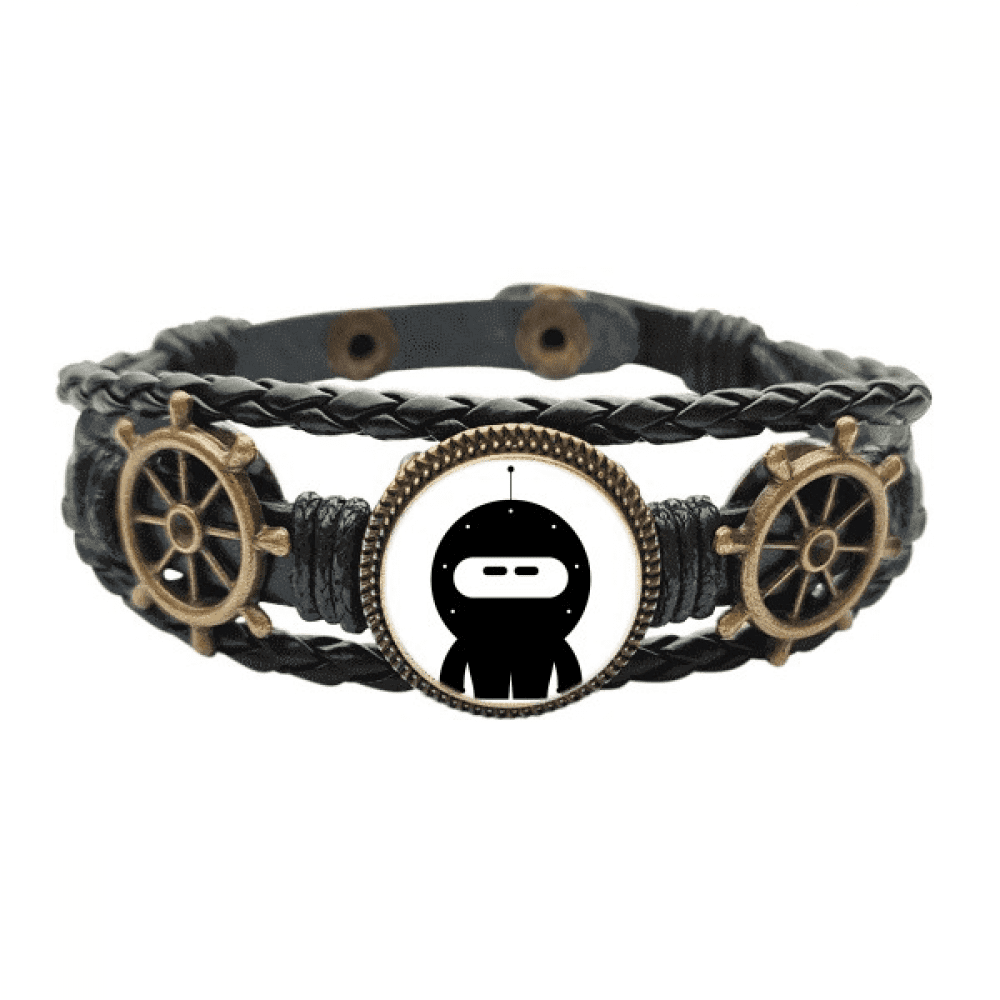 Universe Alien Monster Robot Leather Braided Ocean Bracelet Wristband ...