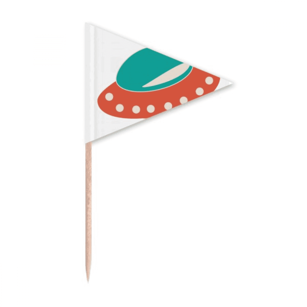 Universe Alien Monster UFO Toothpick Triangle Cupcake Toppers Flag ...