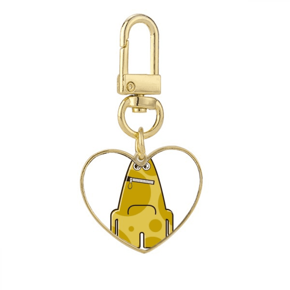 Universe Alien Monster Yellow Monster Gold Heart Keychain Metal Keyring ...