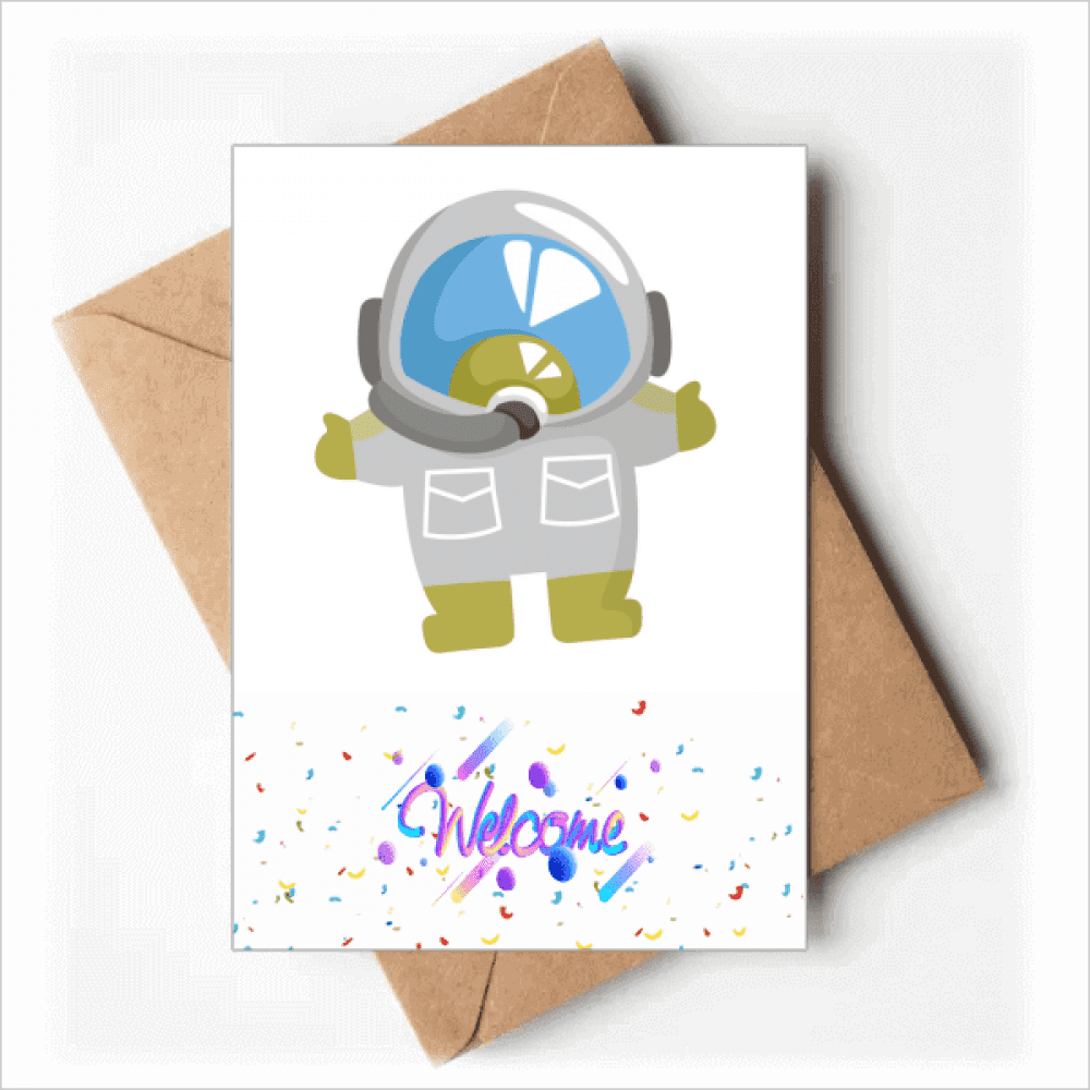 Universe And Alien Lovely Astronaut Welcome Back Greeting Cards ...