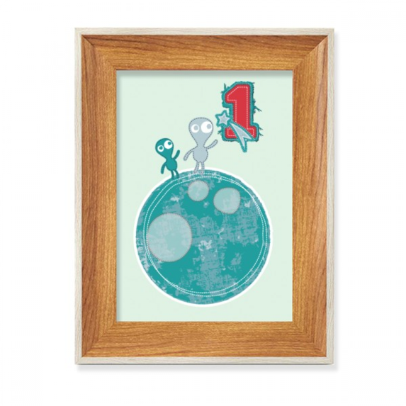 Universe And Alien Monster On Earth Desktop Wooden Photo Frame Display ...