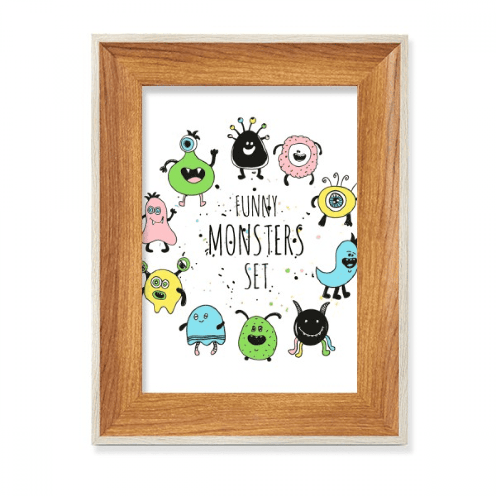 Universe And Alien Monster Set Desktop Wooden Photo Frame Display ...