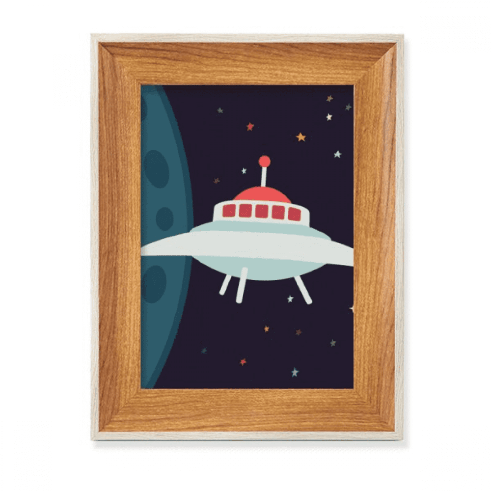 Universe And Alien UFO Desktop Wooden Photo Frame Display Picture Art ...