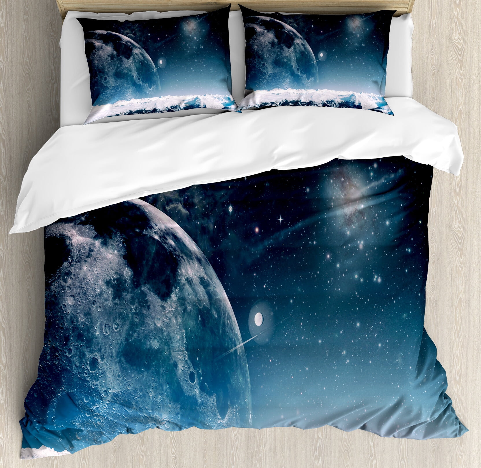 Universe Duvet Cover Set, Another World Landscape Atmosphere Crater Galaxy Nebula Outer Space ...