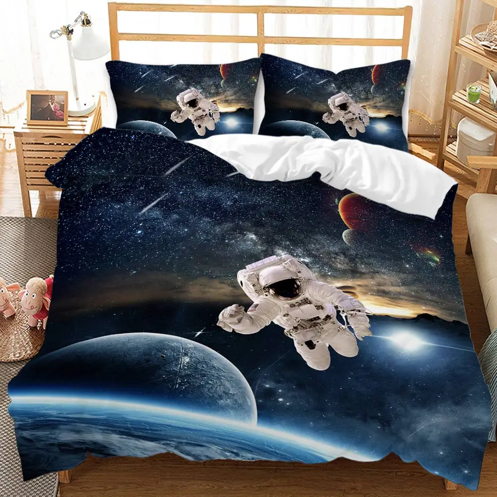 Universe Duvet Cover Set Outer Space Bedding Set Galaxy Twin Polyester ...