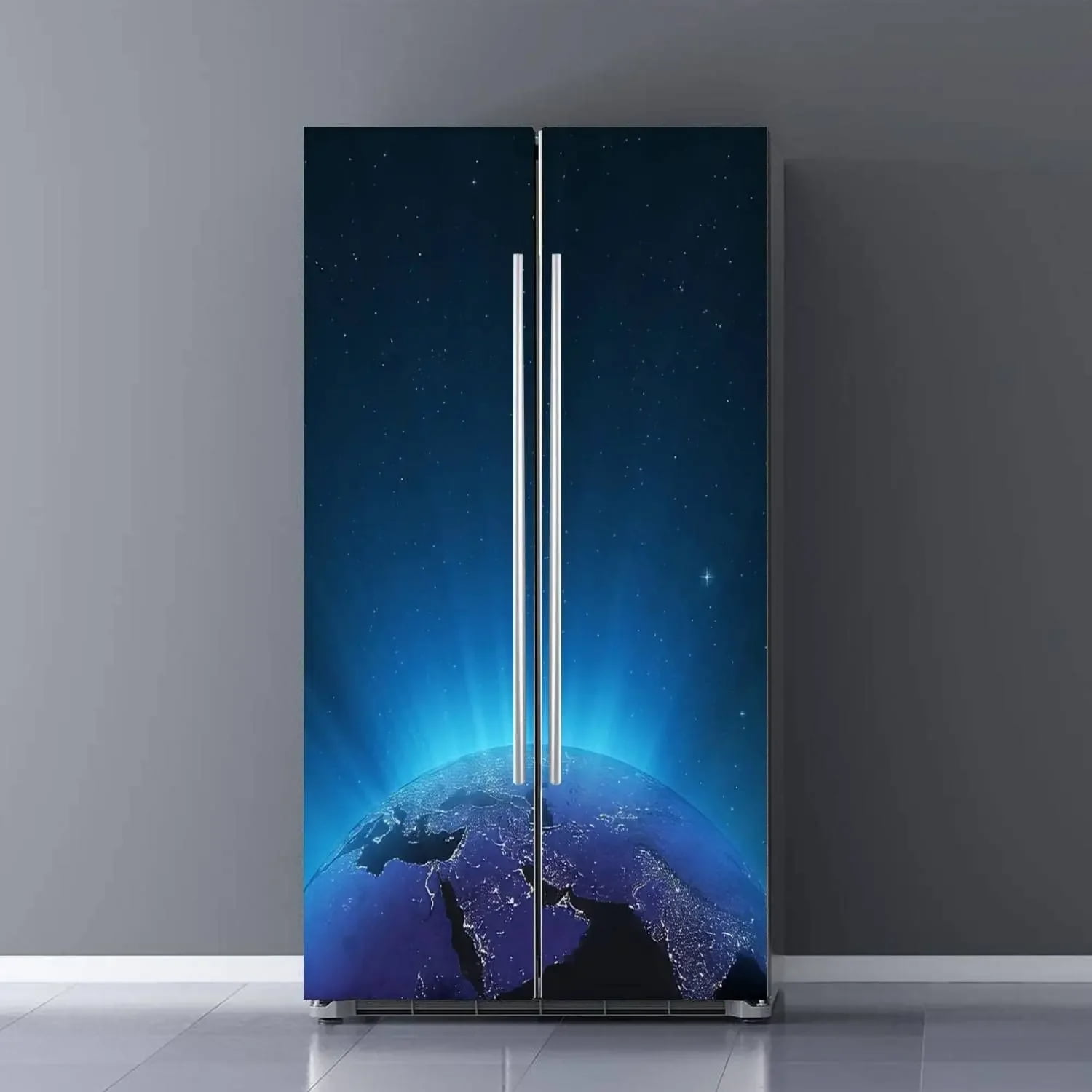 Universe Earth Refrigerator Sticker Self Adhesive Galaxy Outer Space Fridge Sticker Cosmos ...