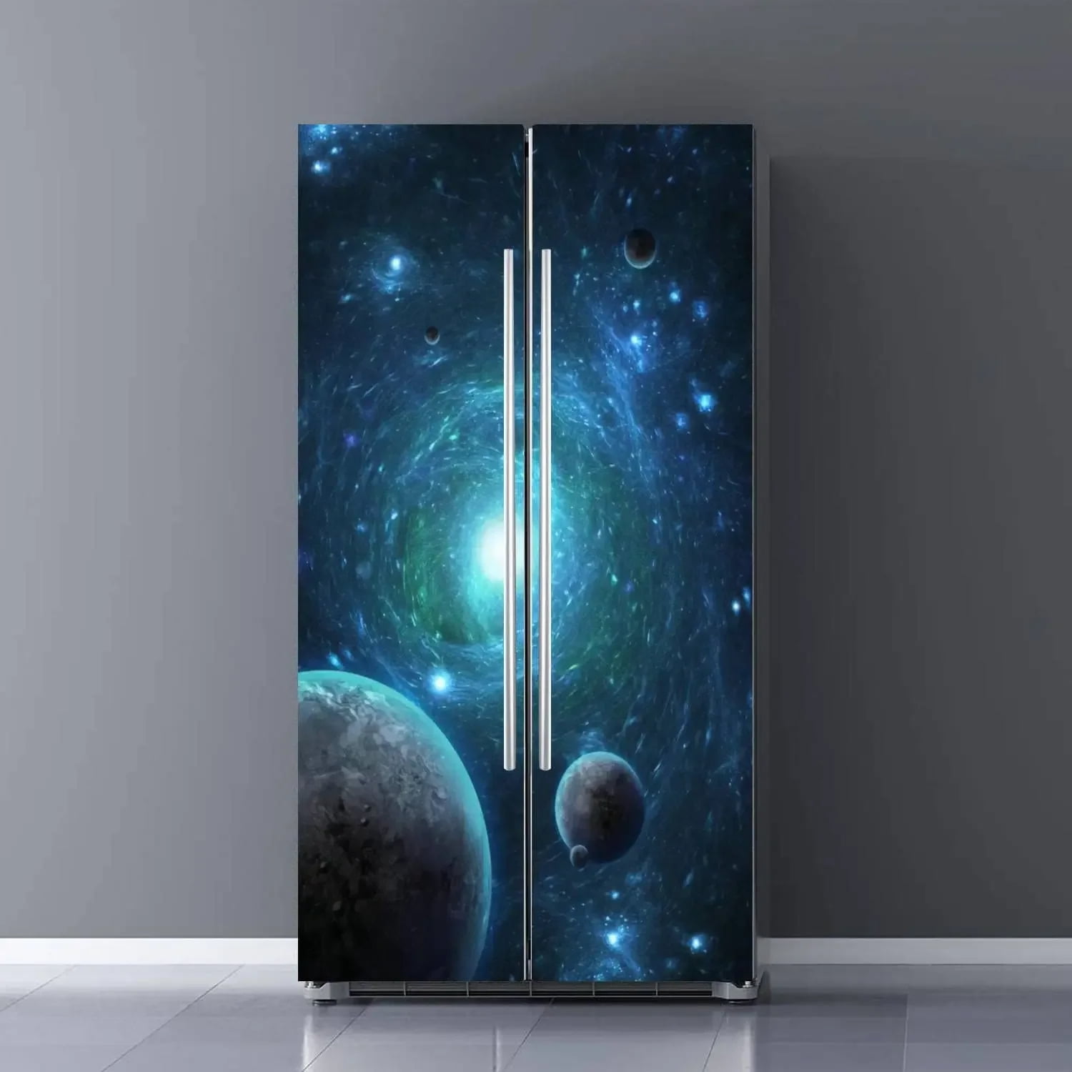 Universe Earth Refrigerator Sticker Self Adhesive Galaxy Outer Space Fridge Sticker Cosmos ...