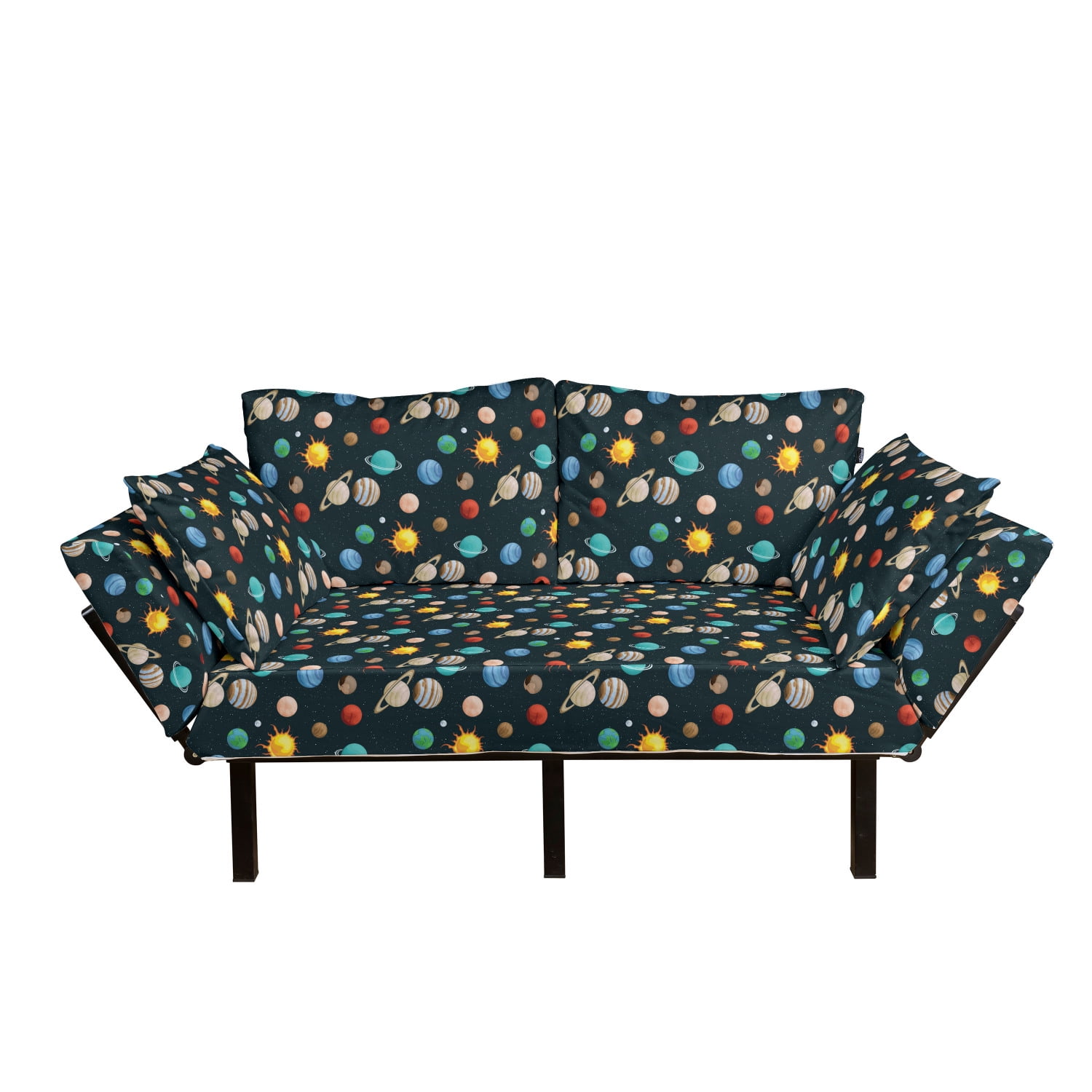 Universe Futon Couch, Solar System Print of Various Planets Galaxy ...
