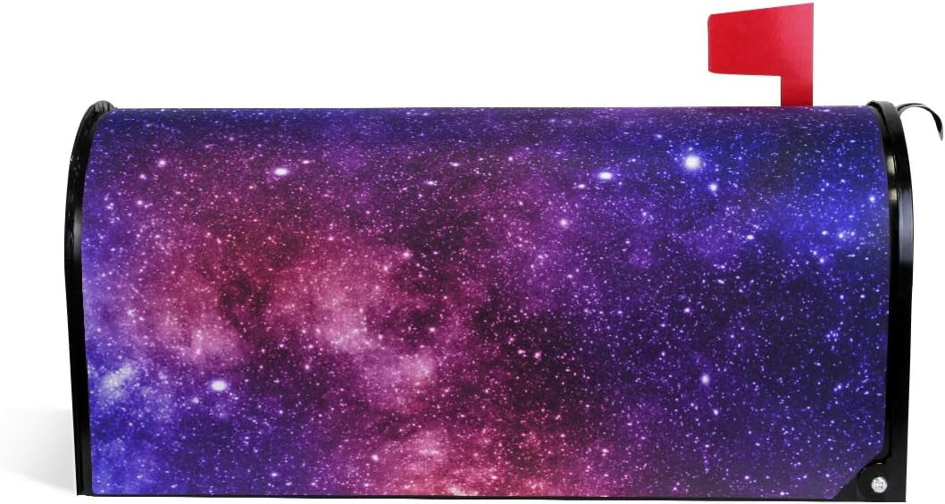 Universe Galaxy Magnetic Mailbox Cover Nebula Space Blocks Mailbox Wrap ...