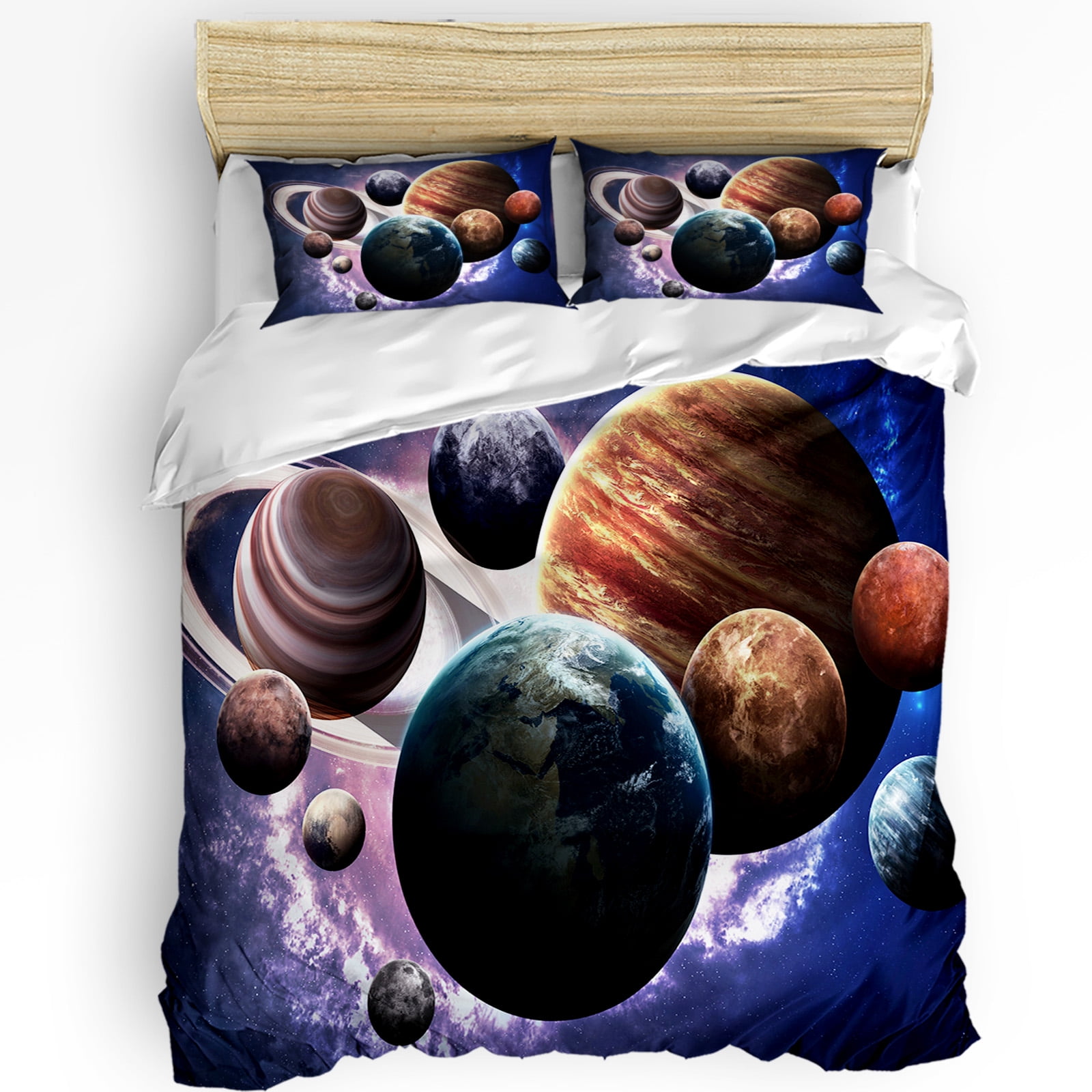 Universe Galaxy Planet Bedding Set Boys Duvet Cover Pillowcase Kids ...