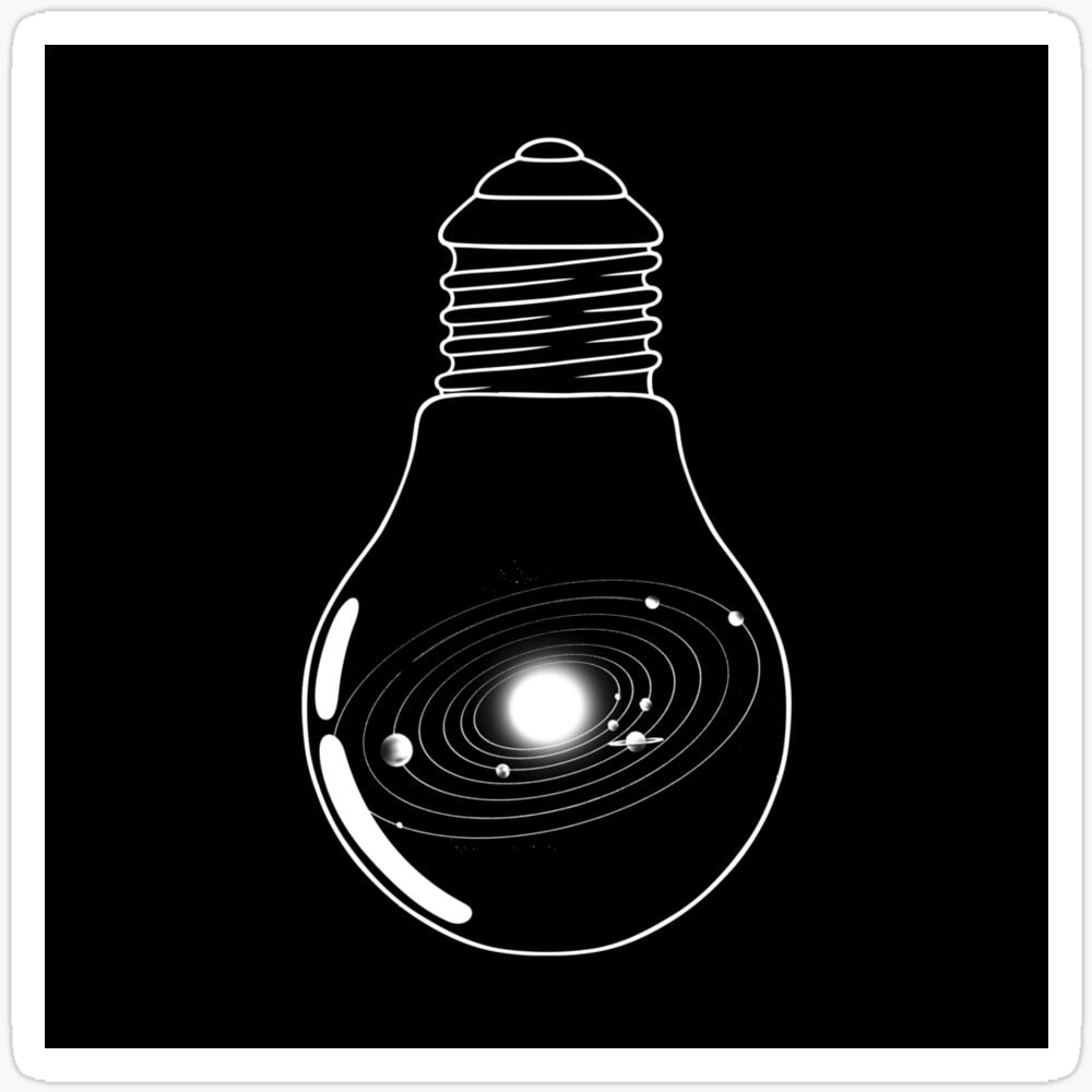 Universe In A Lightbulb Sticker Phone Decal Water Bottle Stickers Car ...