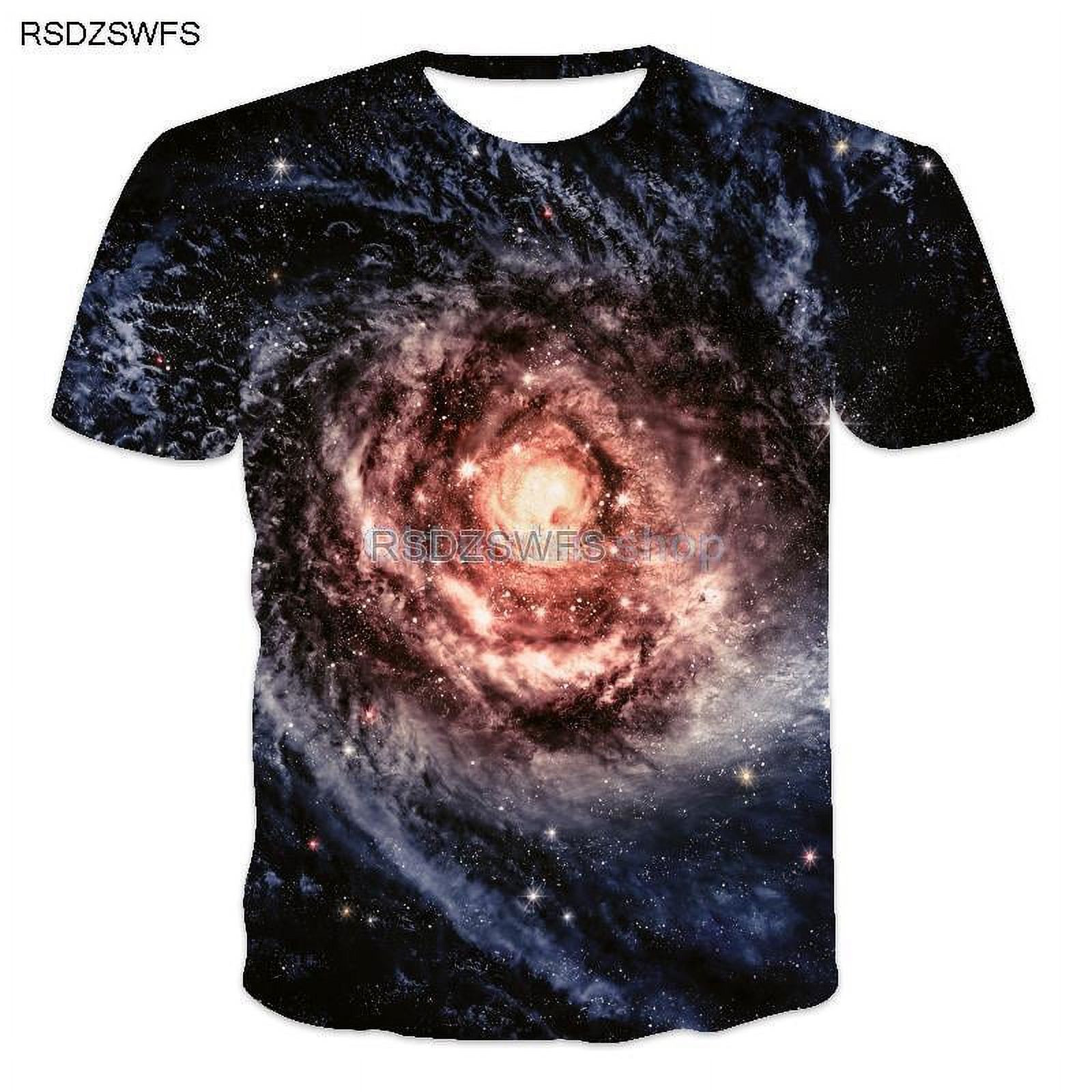 Universe Milky Way Galaxy 3D Printing Art Men's Oversized T-shirt 2025 ...