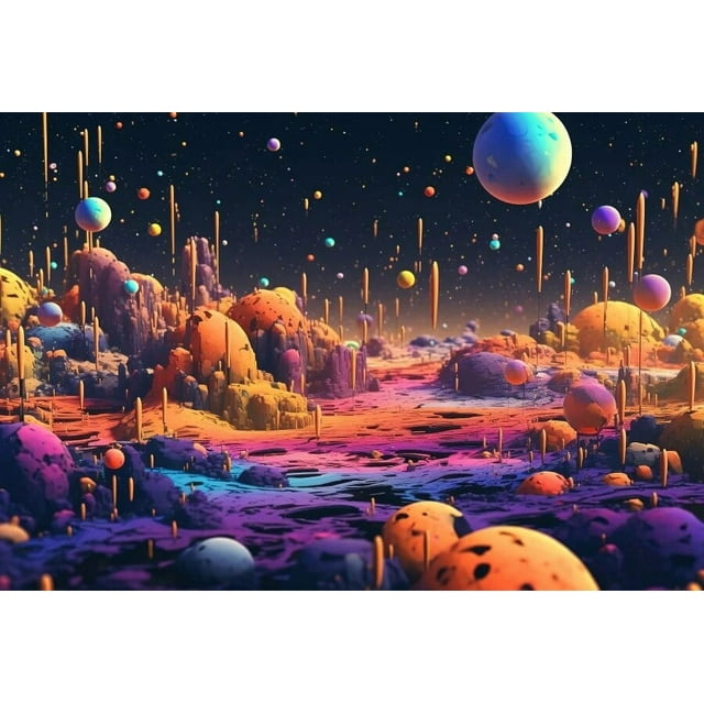Universe Outer Space Backdrop Starry Galaxy Planet Theme Boy Girl ...