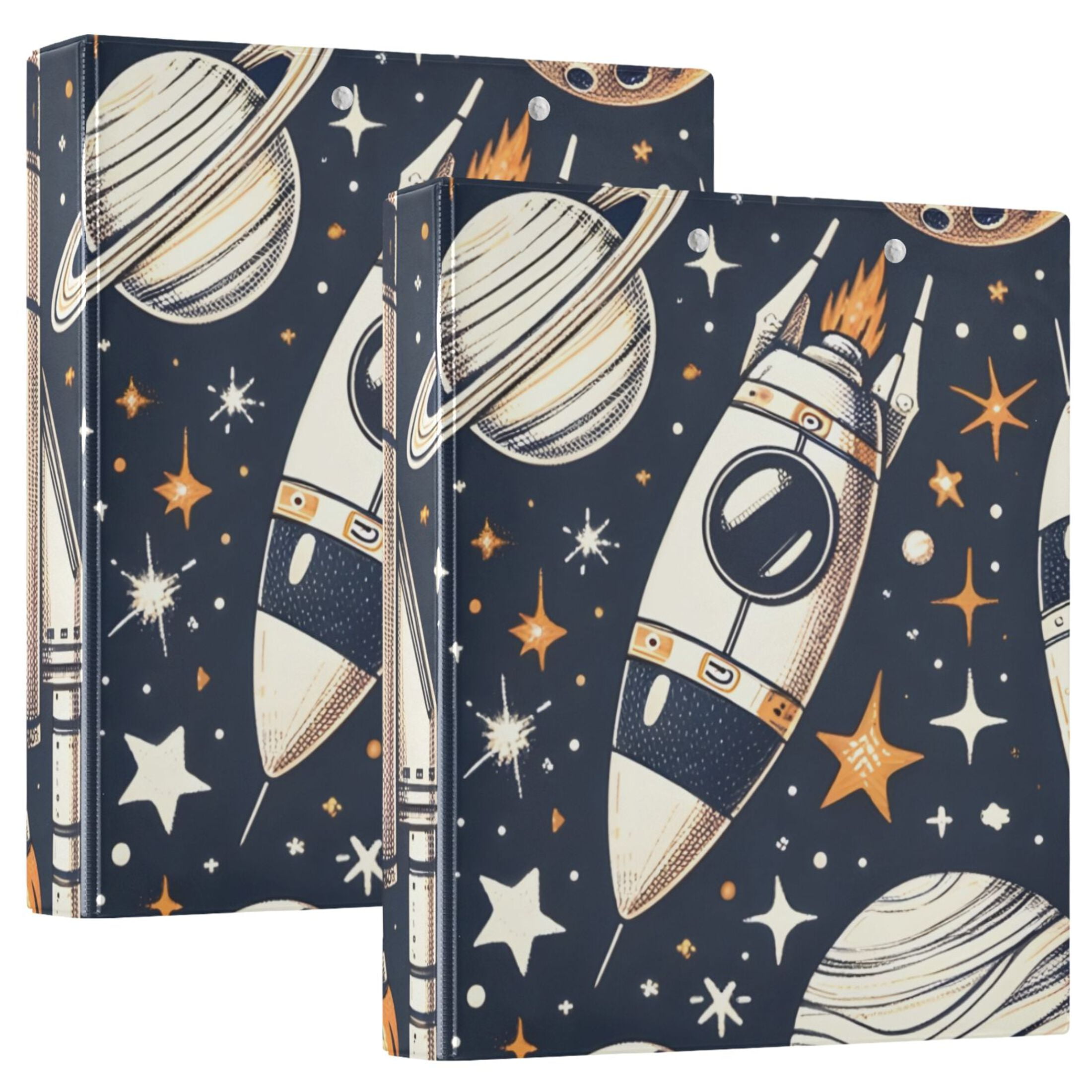 Universe Outer Space Rocket Hardcover 3 Ring Binder 1.5 inch Round ...