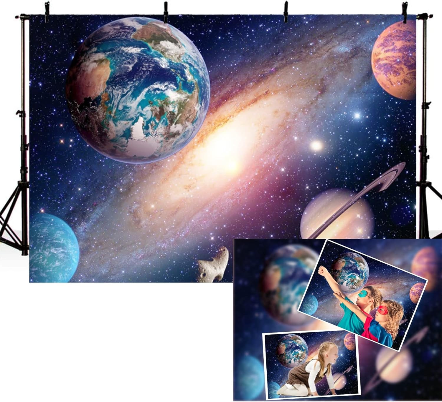 Universe Outer Space Theme Backdrop Banner 7×5 ft Solar System Galaxy ...