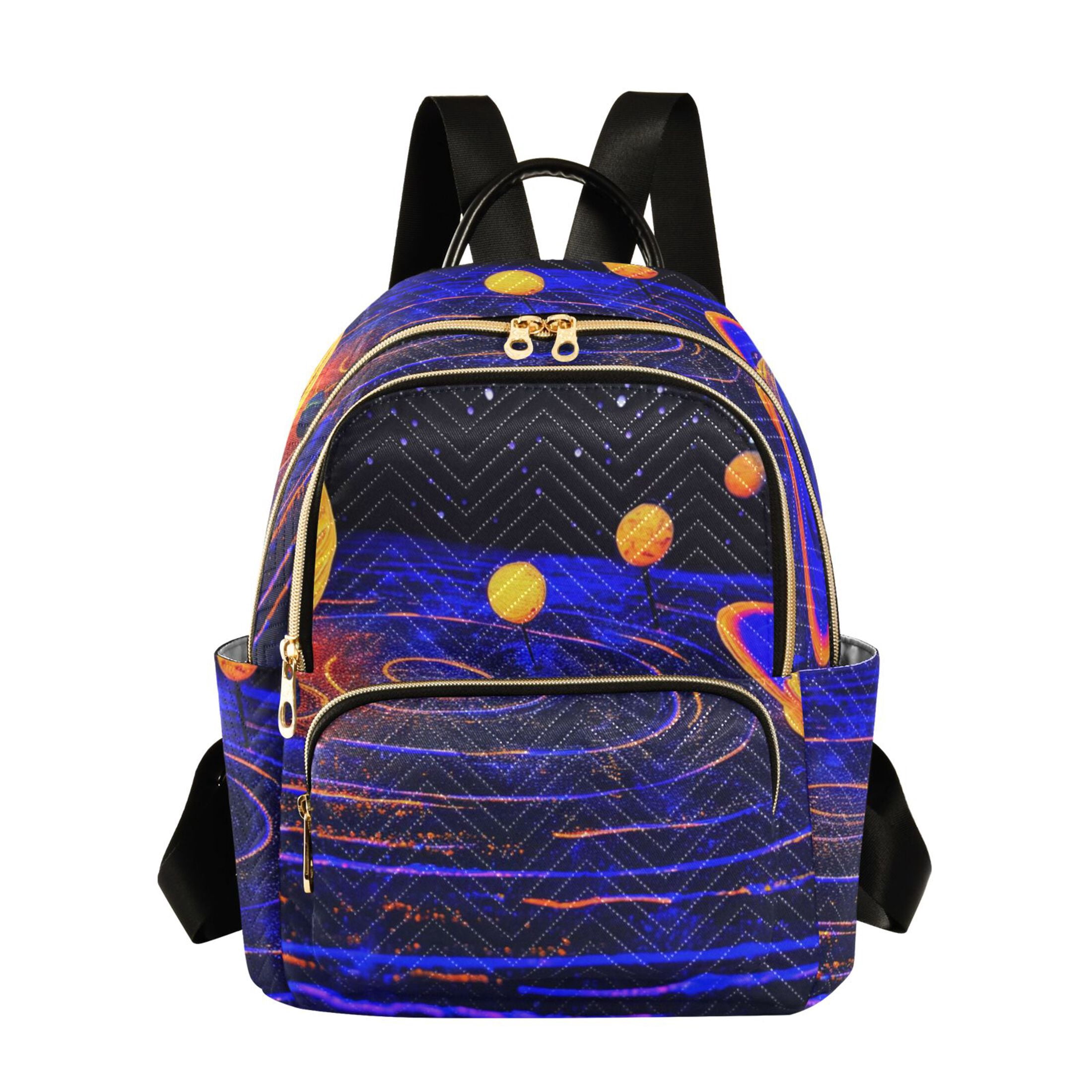 Universe Planets Shining Stars Quilted Backpack Fashion Daypack ...