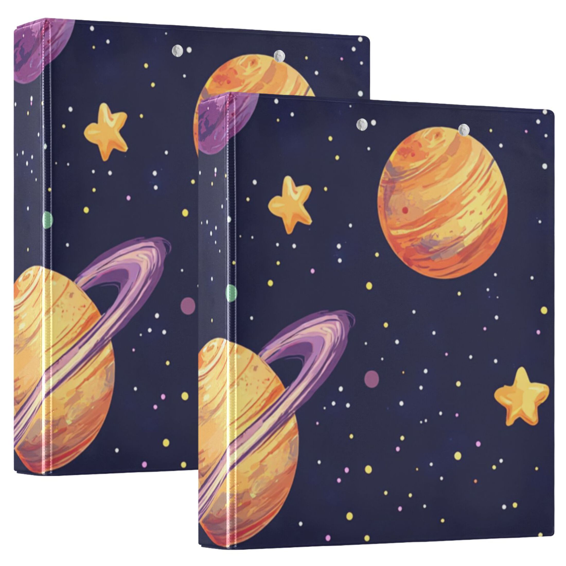 Universe Planets Stars 3 Ring Binders 1.5 inch Hardcover File Folders ...