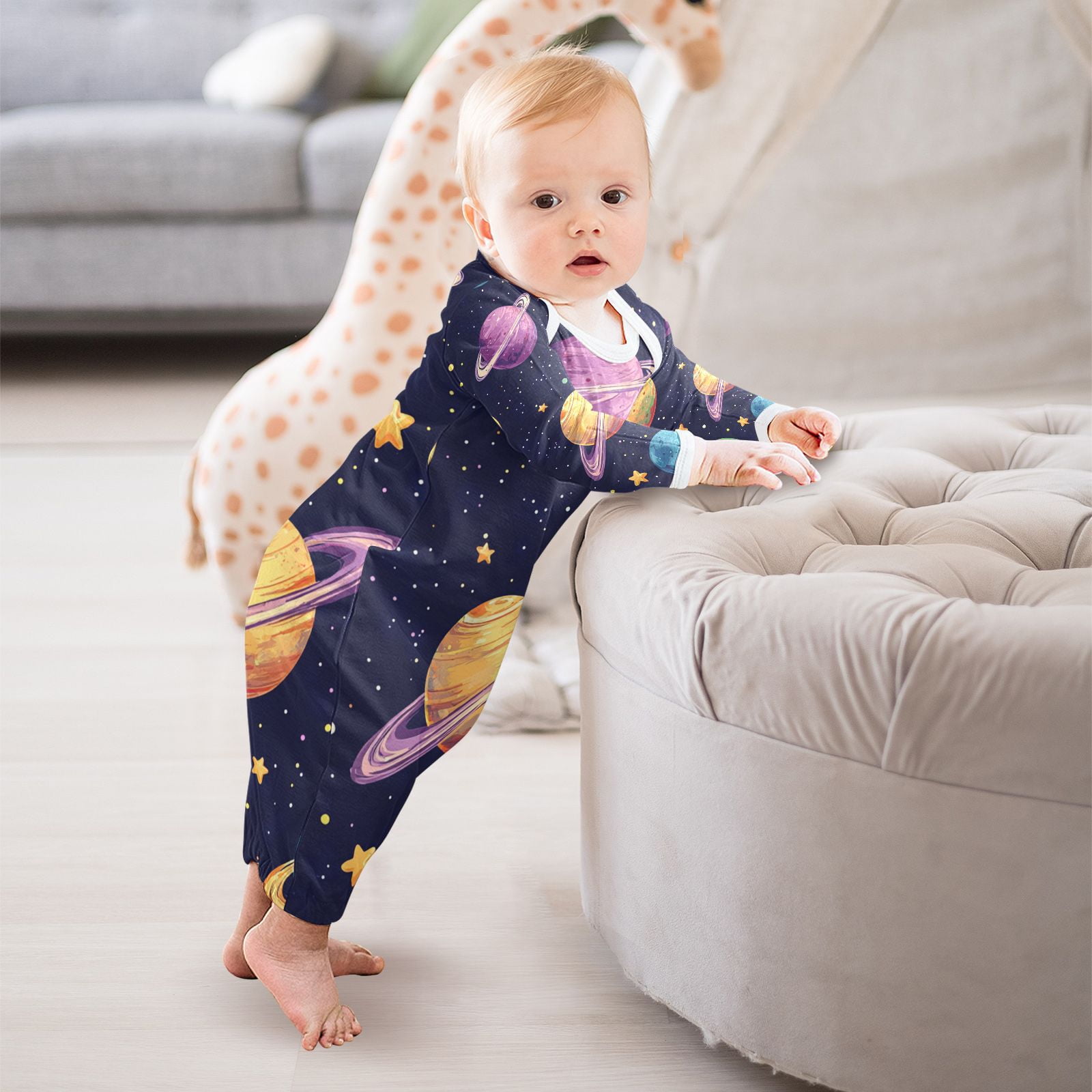 Universe Planets Stars Newborn Baby Sleeper Gowns Baby Nightdress ...