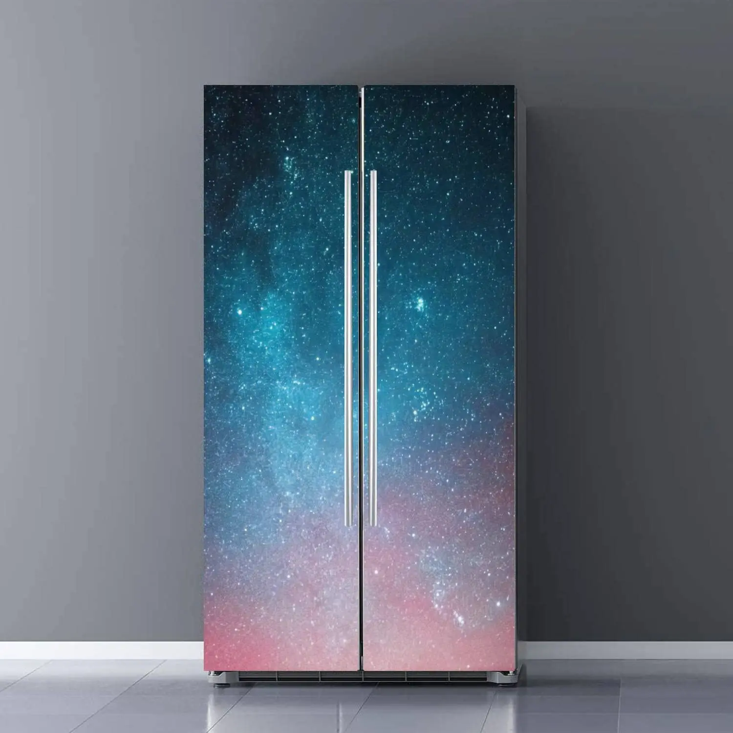 Universe Refrigerator Wrap Self Adhesive Galaxy Outer Space Fridge Sticker Cosmos Starry Sky ...