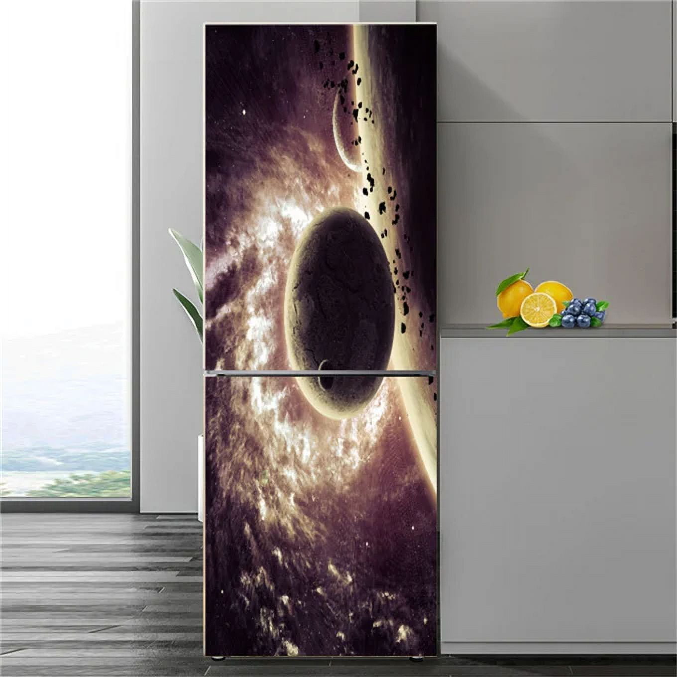Universe Refrigerator Wrap Self Adhesive Galaxy Outer Space Fridge Sticker Cosmos Starry Sky ...