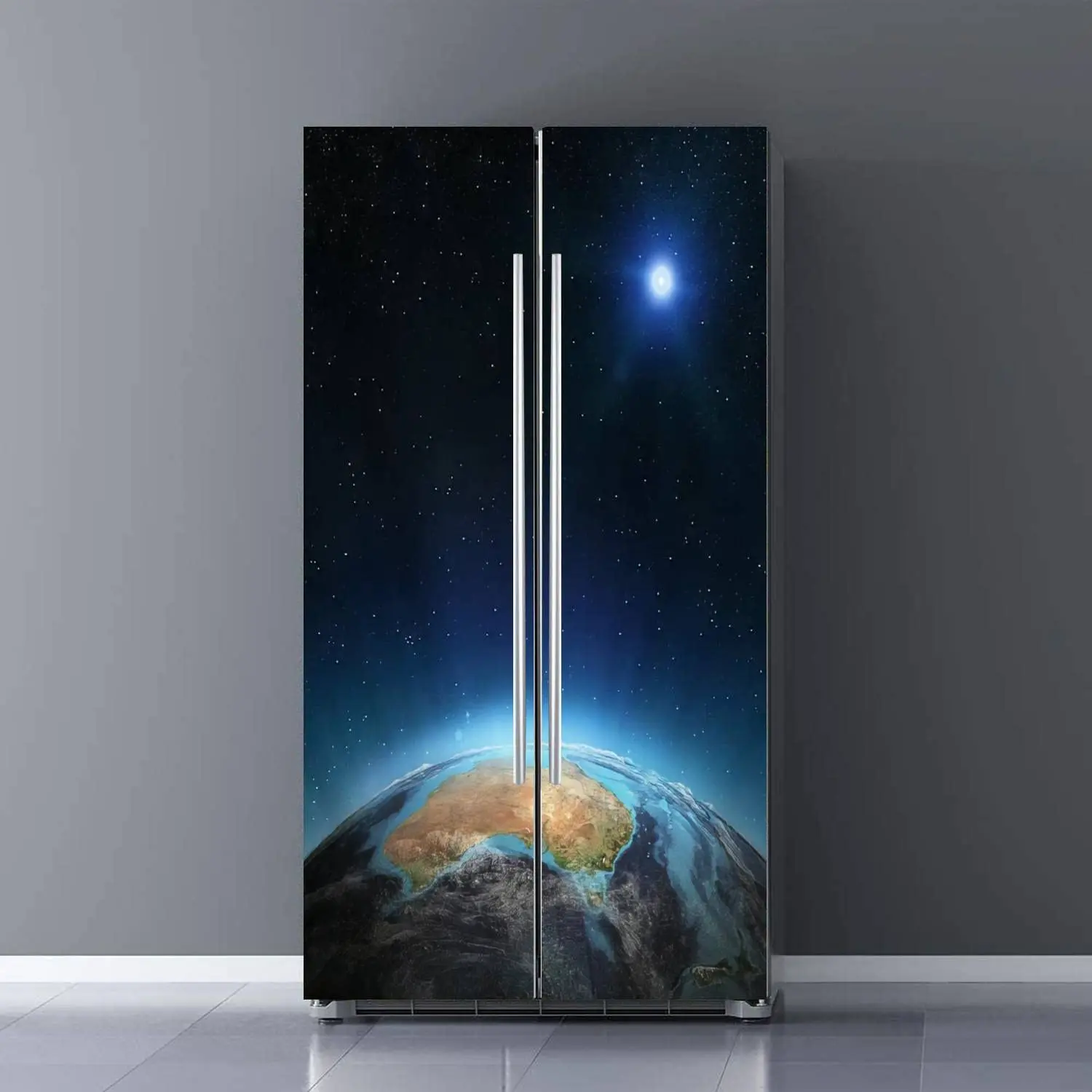 Universe Refrigerator Wrap Self Adhesive Galaxy Outer Space Fridge Sticker Cosmos Starry Sky ...